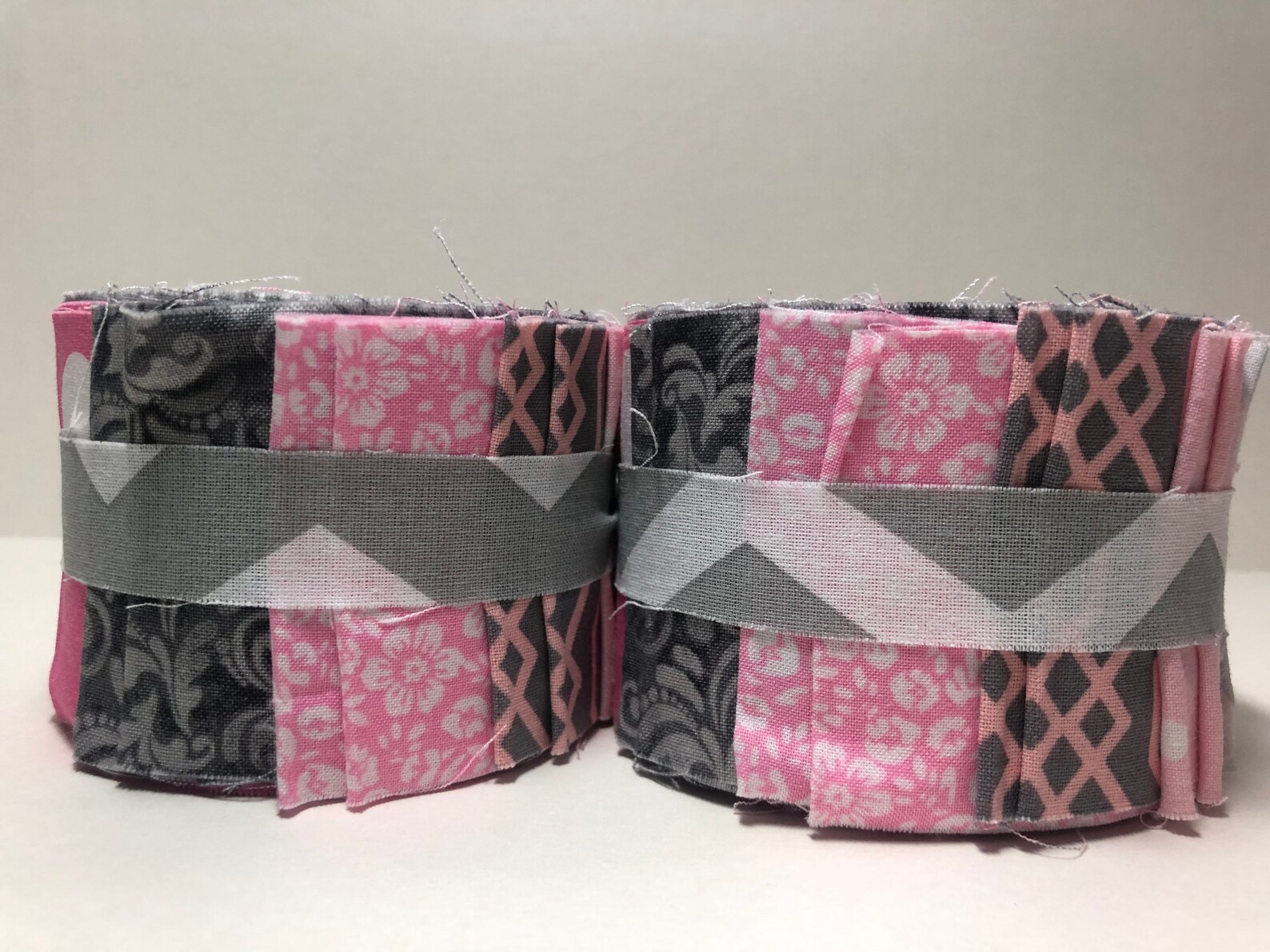 Pink and Gray Quilt Fabric Jelly Roll Strips SEW FUN QUILTS - Etsy