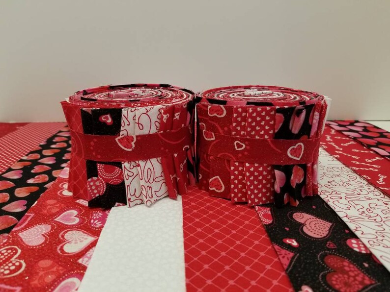 Valentines Red Quilt Fabric Strips Quilt Strips Jelly Roll | Etsy