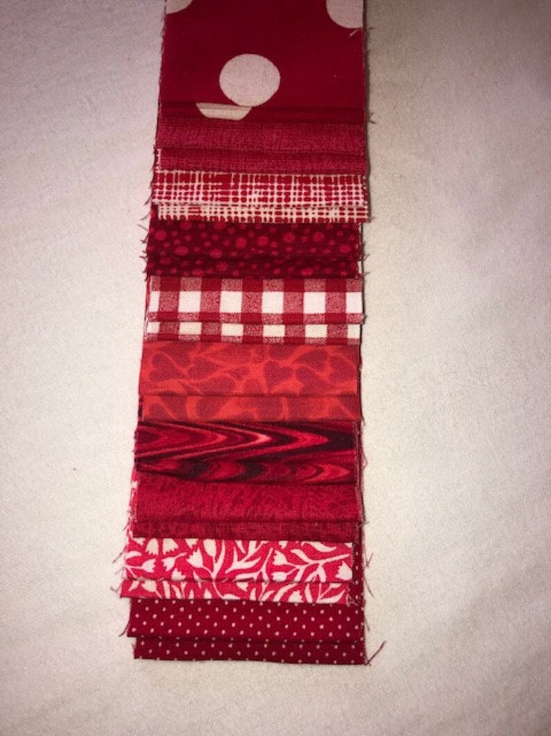 Red Jelly Roll Quilt Fabric Strips Time Saver Quilt Kit by | Etsy