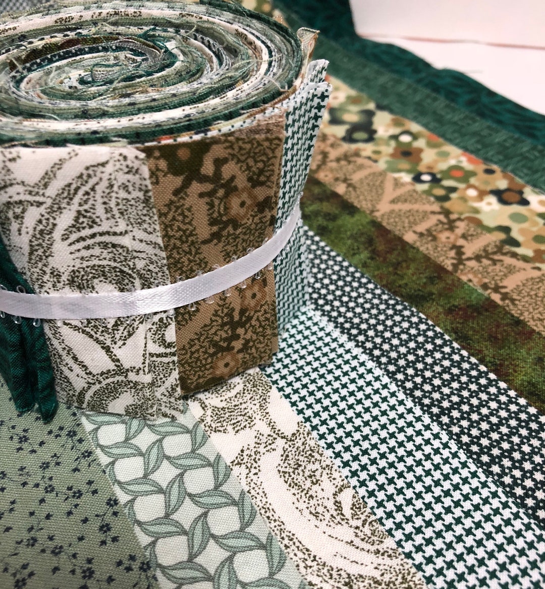 Green Jelly Roll Fabric Strips 20 Quilt Strips Jelly Roll SEW FUN ...
