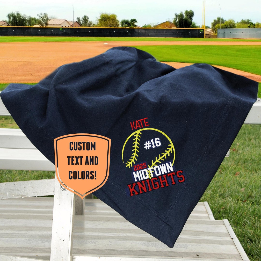Personalized Softball Stadium Blanket Custom Softball Gift for Softball ...