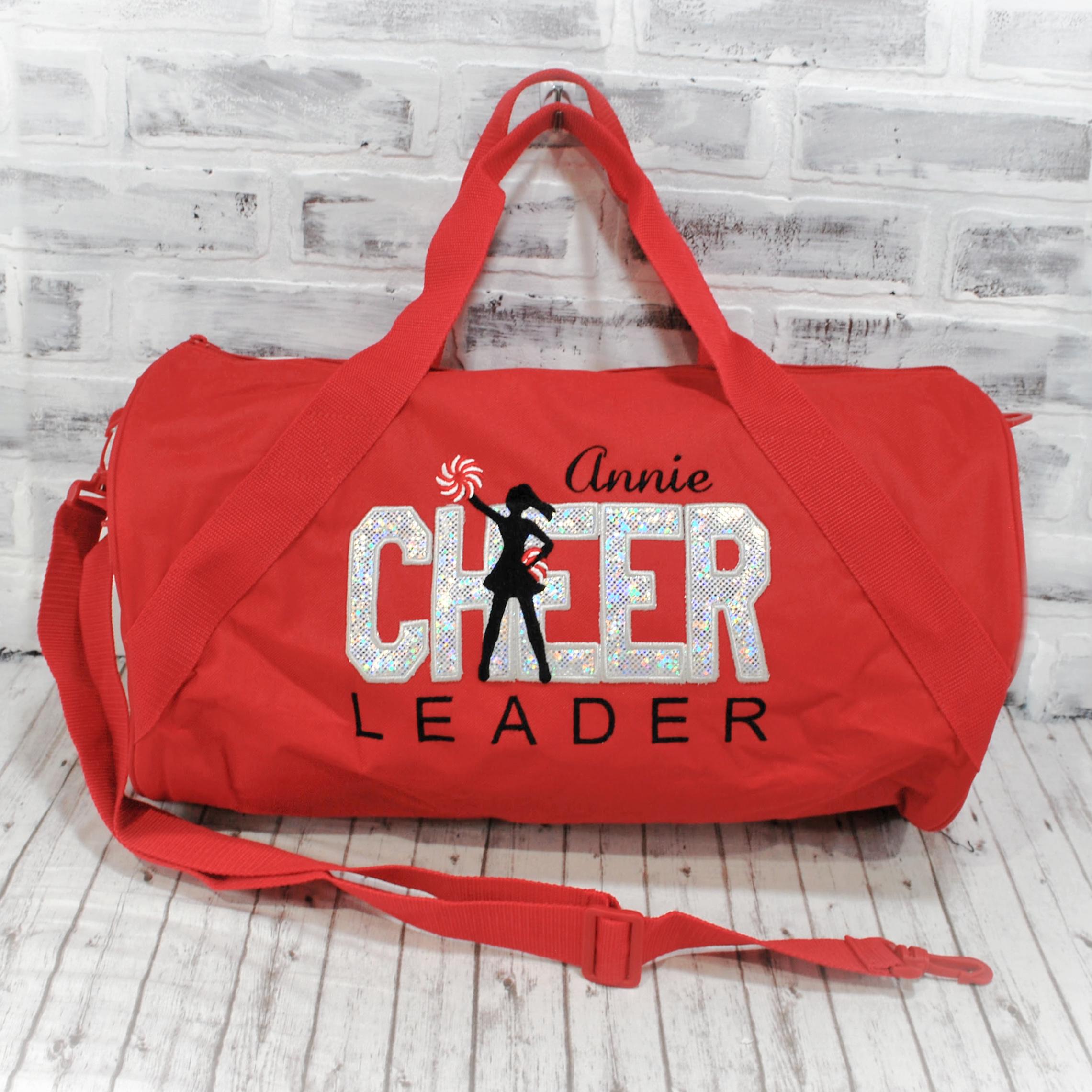 Personalized Cheer Bag: Red Duffle Bag With Silver Glitter - Etsy