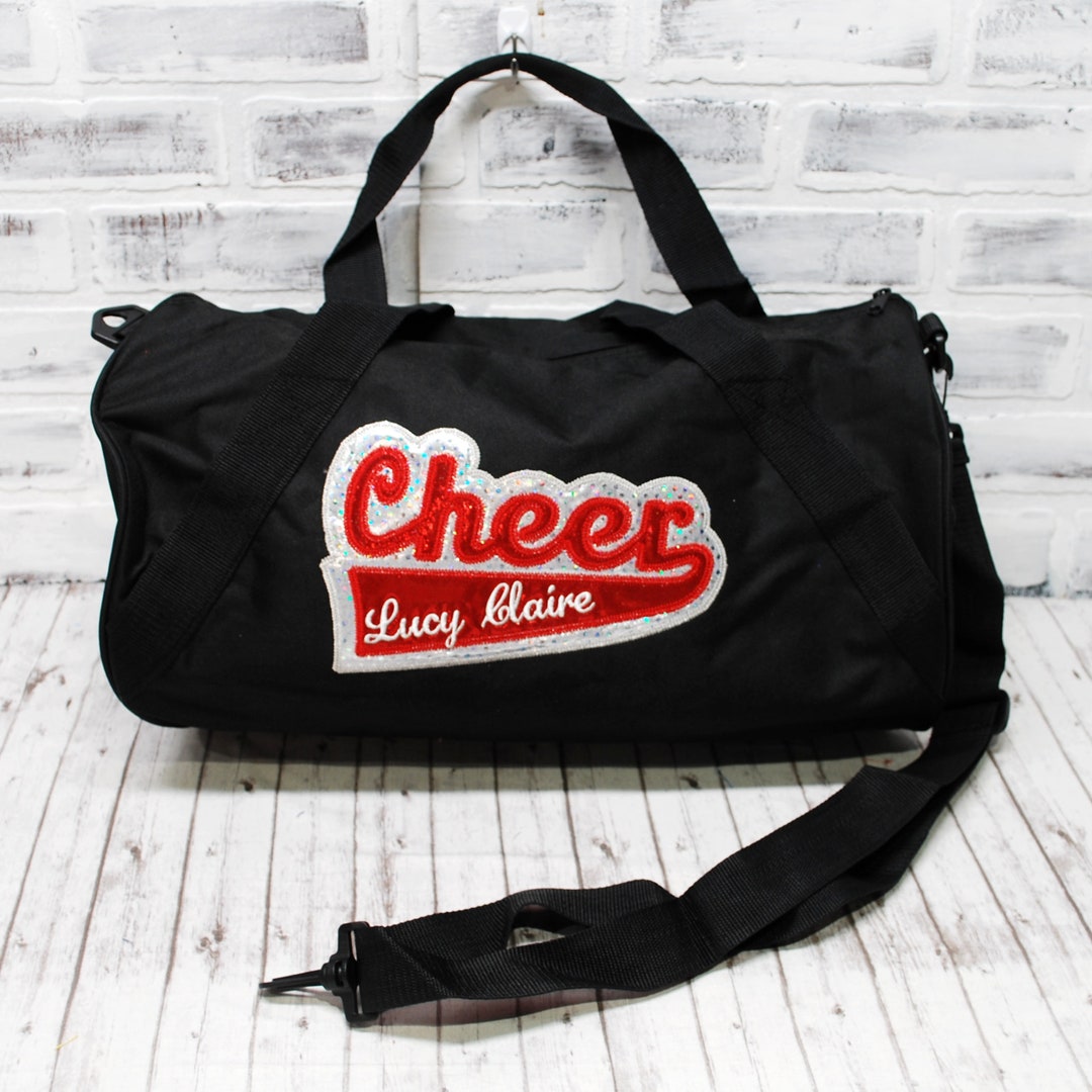 Personalized Cheerleader Black Red White Silver Cheer Team Bag Small ...