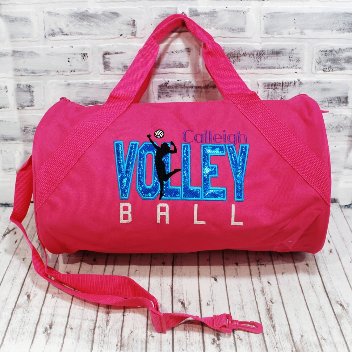 Personalized Volleyball Duffle Bag: Pink & Teal Custom Team Bag - Etsy