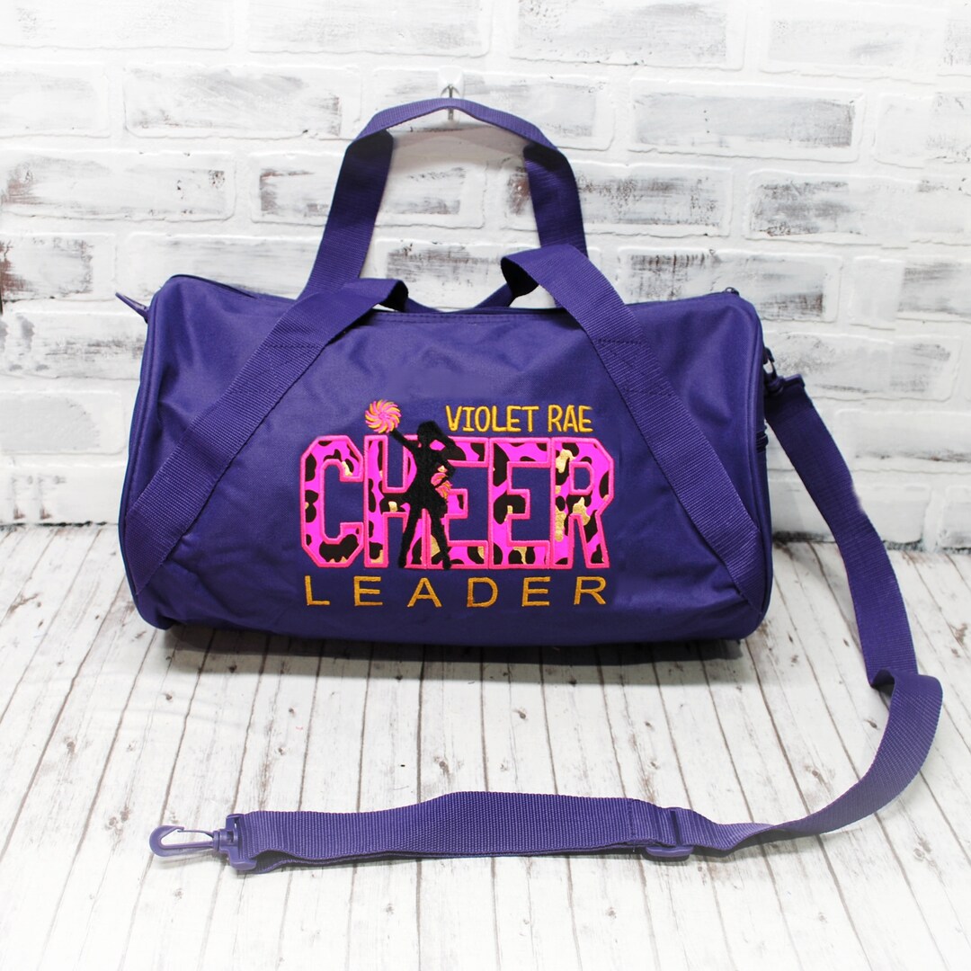 Personalized Girl's Cheer Bag Bright Pink Gold Leopard Print Small ...