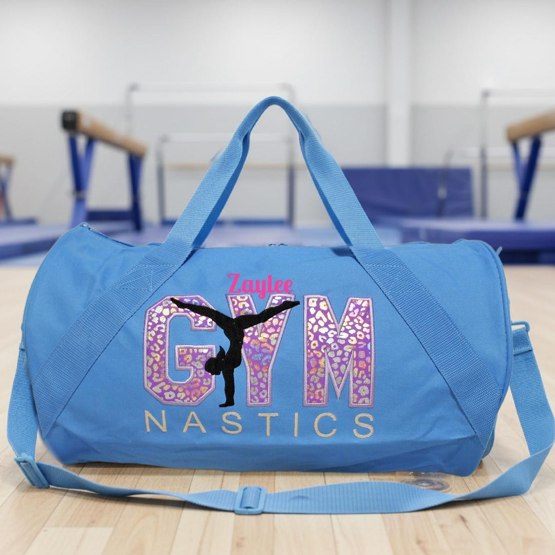 Personalized Gymnastics Bag: Blue With Lavender Pink Name for Girls - Etsy