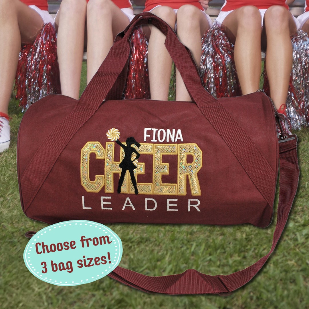 Personalized Cheer Bag: Maroon & Gold Shimmer Tote - Custom Name - Etsy