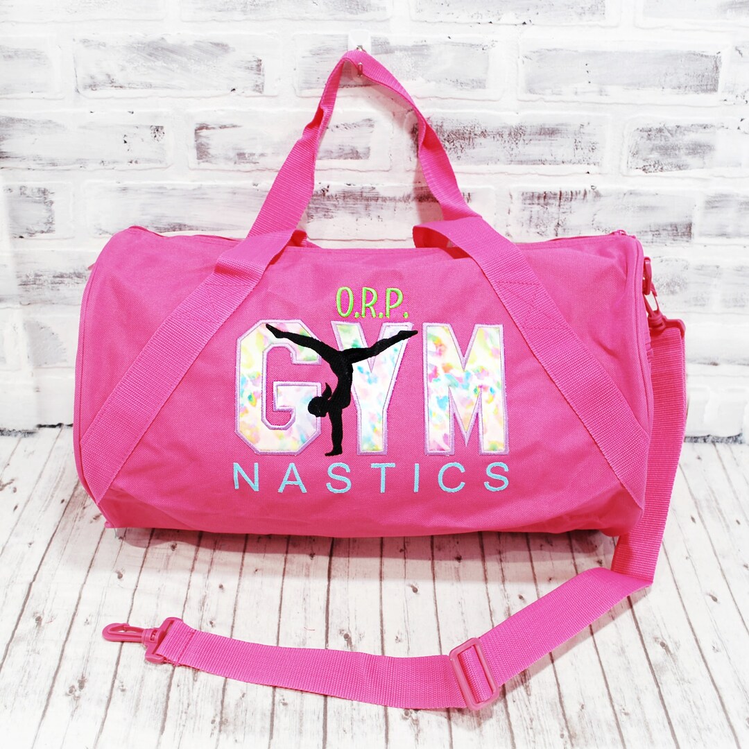 Personalized Gymnastics Bag Pink Pastel Leopard Duffel for Girl's ...