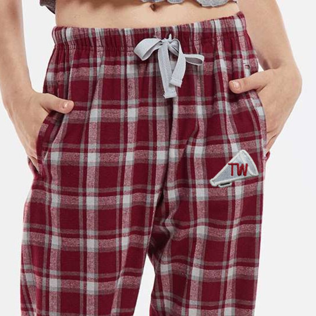 Cheer Megaphone Flannel Pants With Initials CUSTOM COLOR for Travel ...