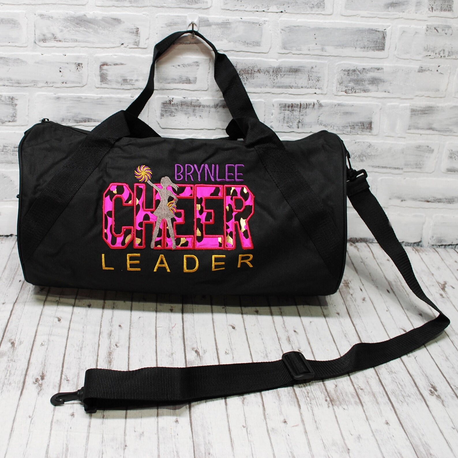 Personalized Girl's Cheer Bag Bright Pink Gold Leopard - Etsy