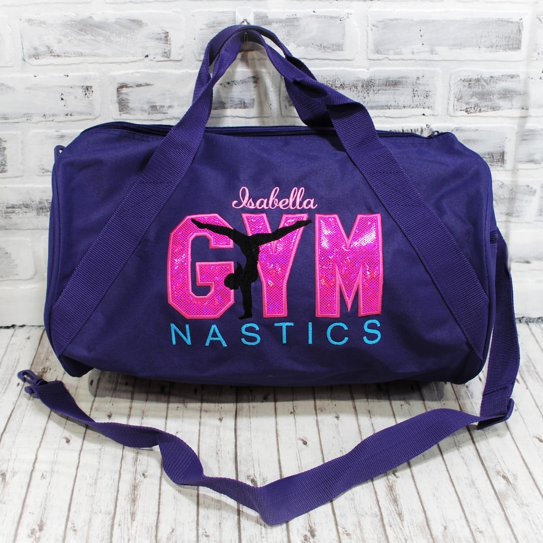 Personalized Gymnastics Bag With Neon Pink Duffel Bag for Girls ...