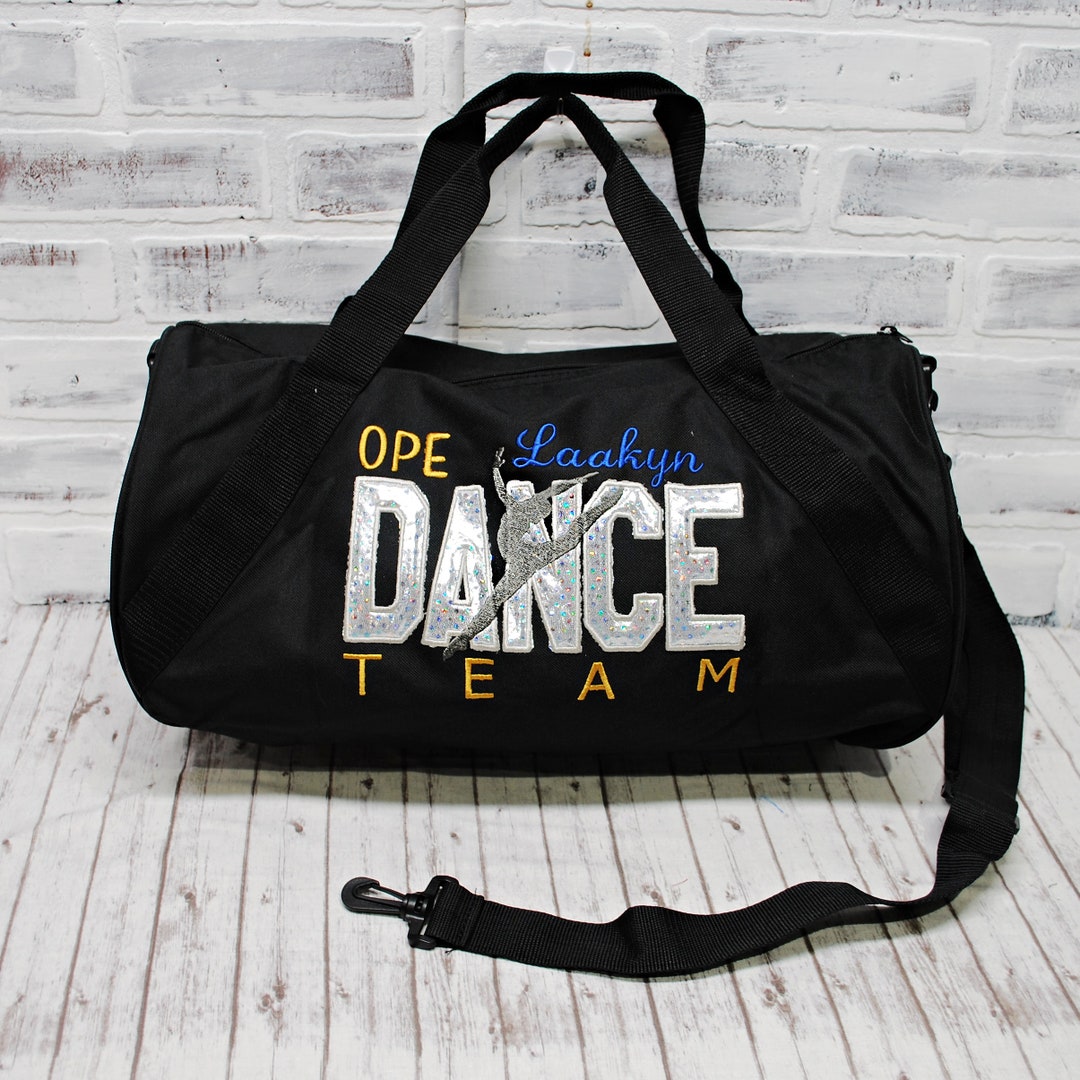 Personalized Dance Silver and Team Colors Duffle or Tote Bag Small ...