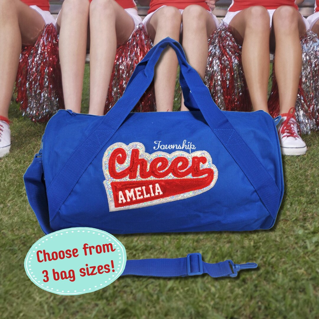 Personalized Cheer Duffle Bag: Royal Blue, Red & Silver Applique - Etsy