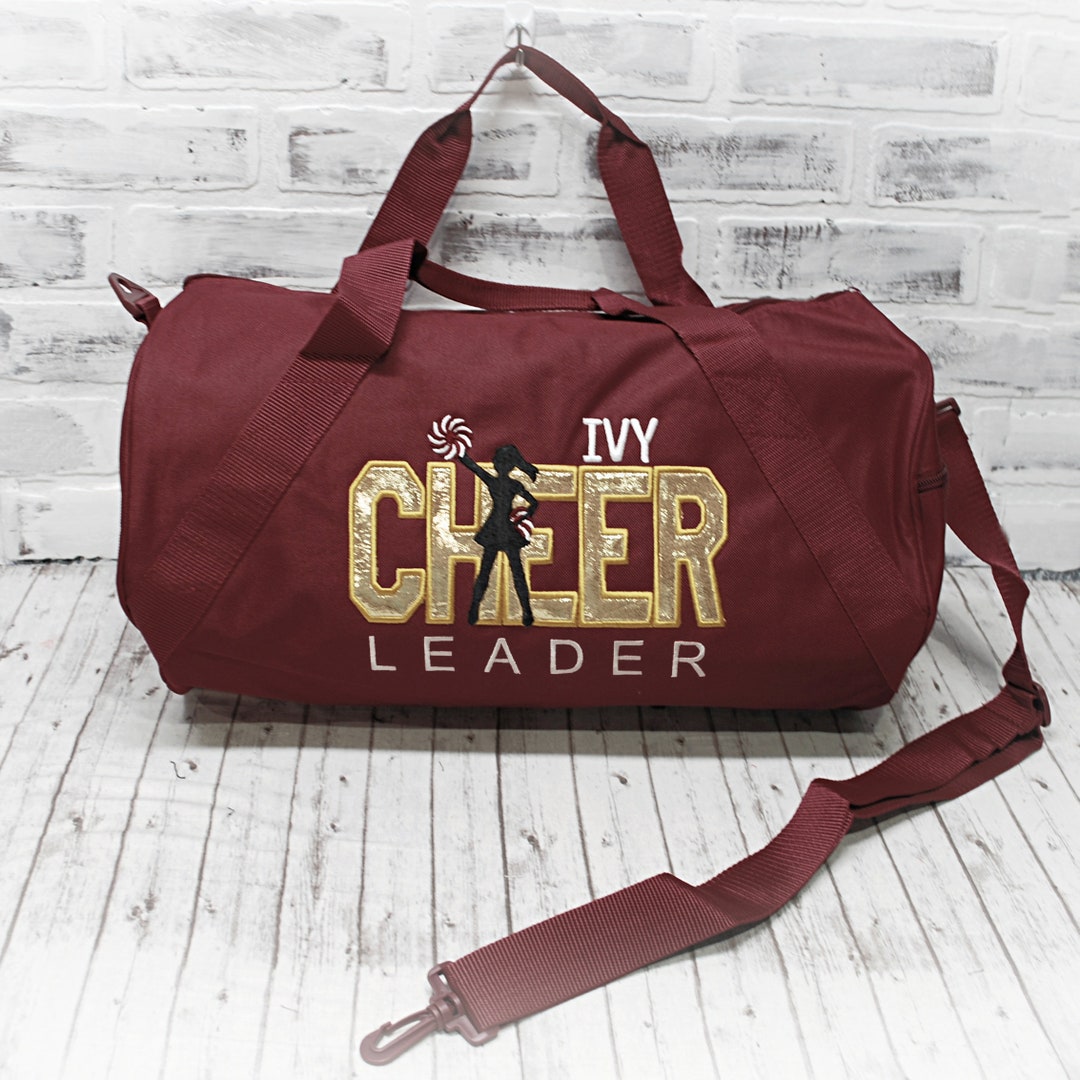 Personalized Gold and Custom Color Cheer Bag Cheerleader Small Duffle ...