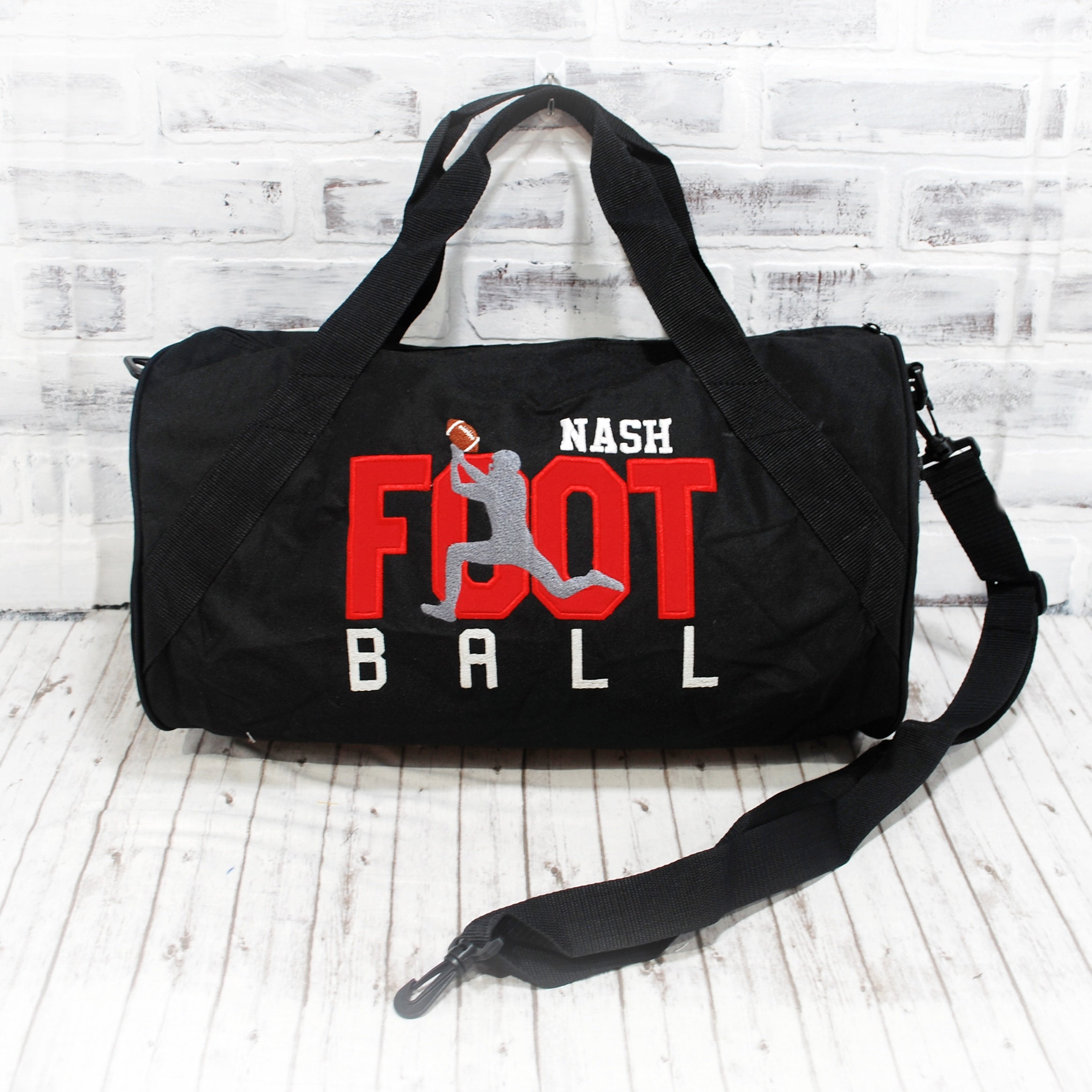 Personalized Kids Football Red Bagshown Small Black Duffle - Etsy