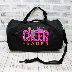 Personalized Girl's Cheer Bag Bright Pink Gold Leopard - Etsy