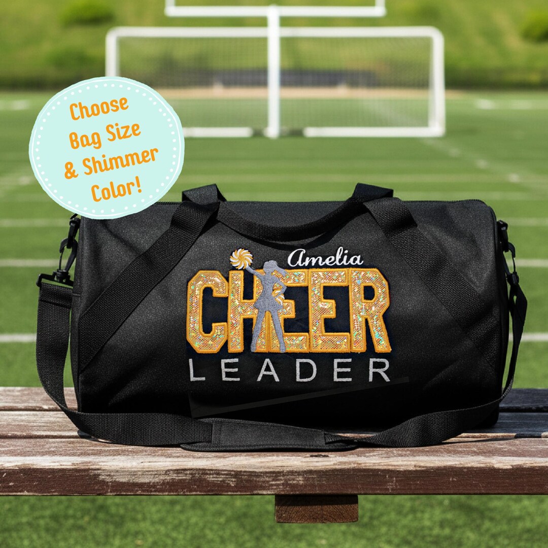 Personalized Cheer Duffle Bag: Sparkle Cheerleader Tote, Custom Glitter ...