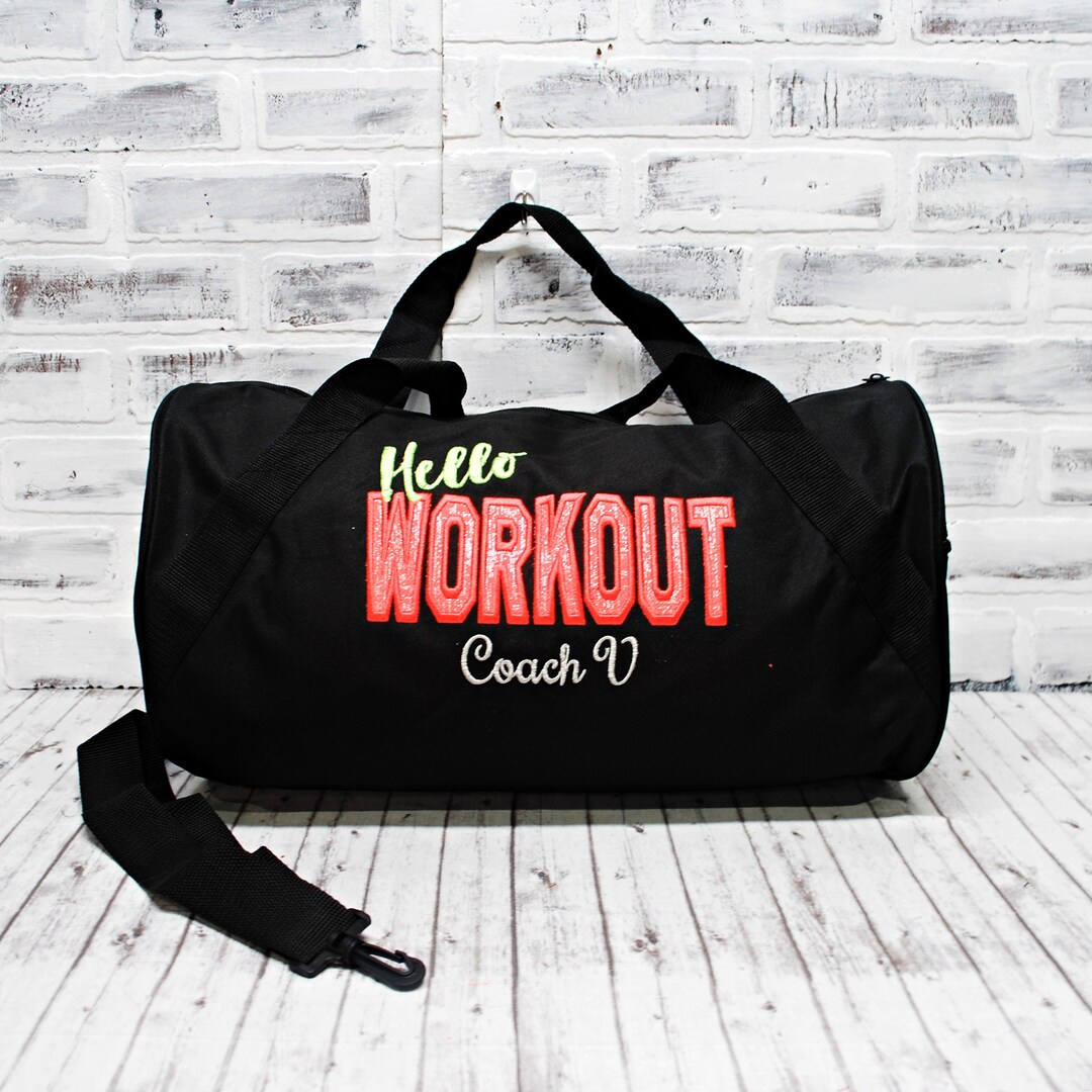 Hello Workout//personalized Gym Bag//work Out Bag Women//working Out ...