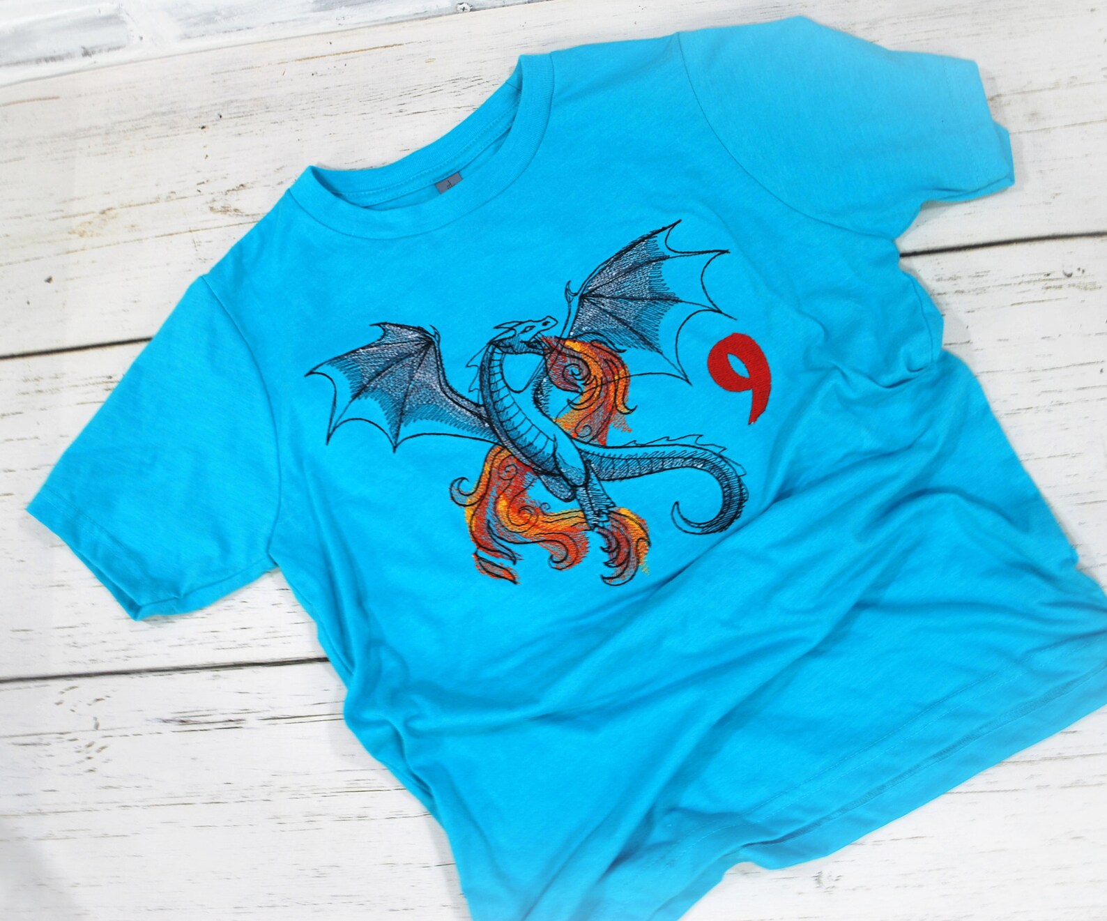 Personalized Blue Dragon Birthday Shirt | Etsy