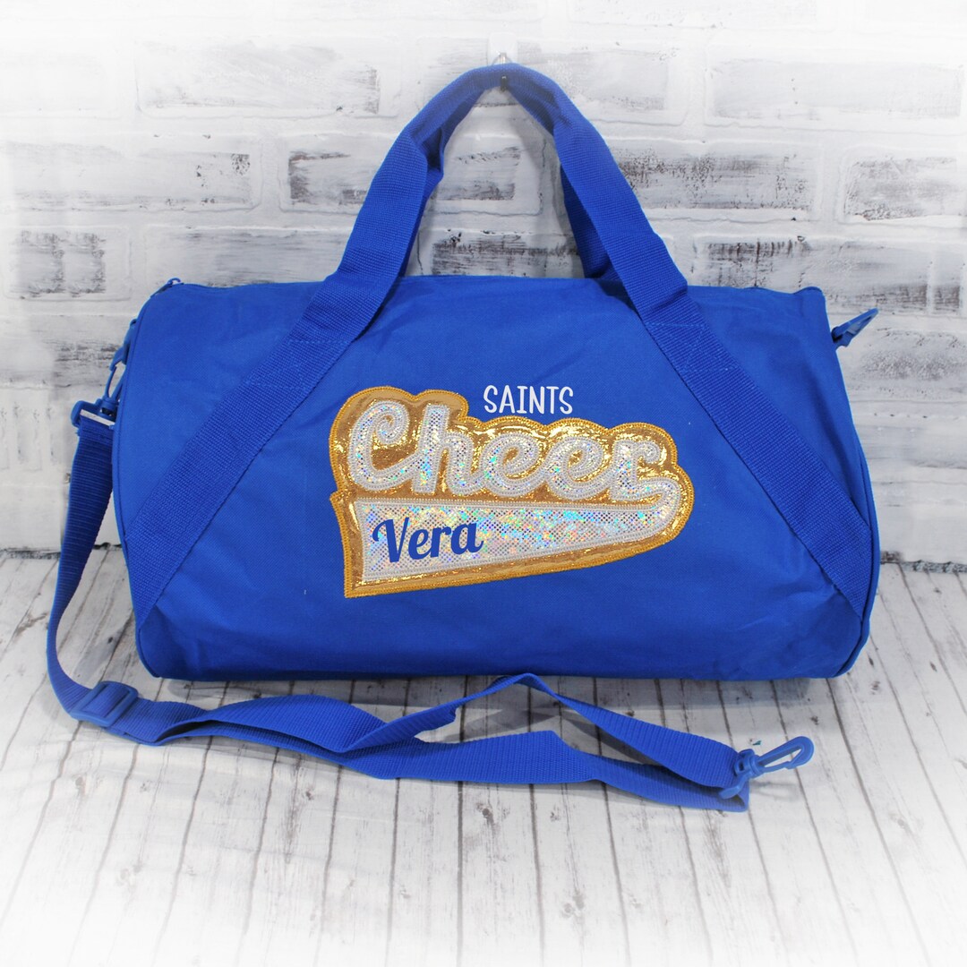 Royal Blue Gold Cheer Bag With Name for Girls Royal Cheer Duffle Bag ...