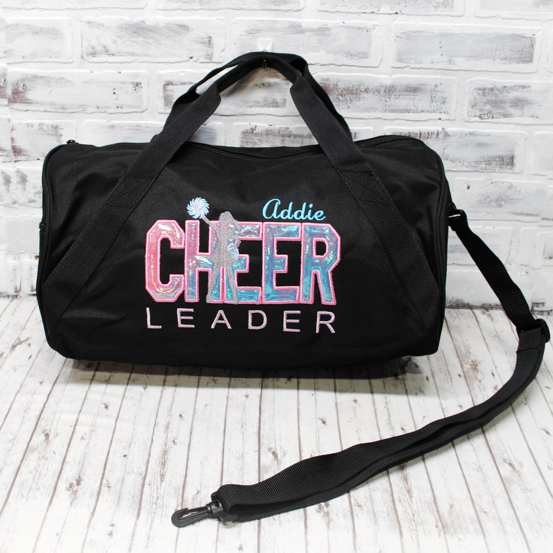 Personalized Girl's Cheer Bag Ombre Pink Purple Blue Small Black Duffle ...