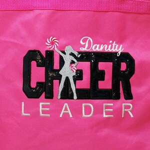 Personalized Cheer Bag Pink Black Shimmer With Name Hot Pink Bag ...