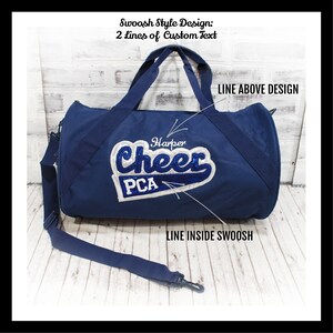 Personalized Navy Cheer Duffle Bag: Silver Applique, Custom Team Colors ...