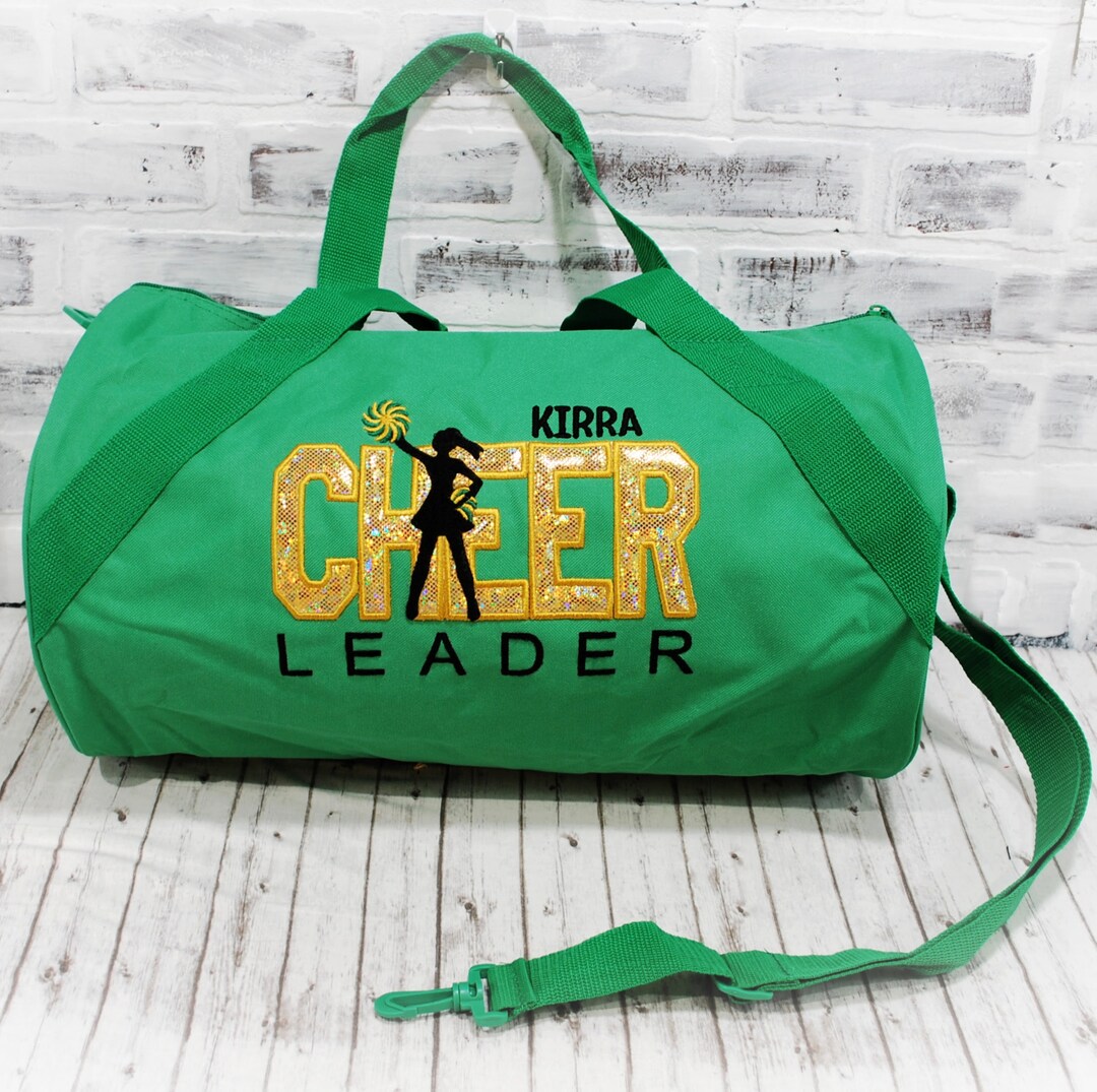 Personalized Gold Kelly Green Cheer Bag With Name for School Cheer Tote ...
