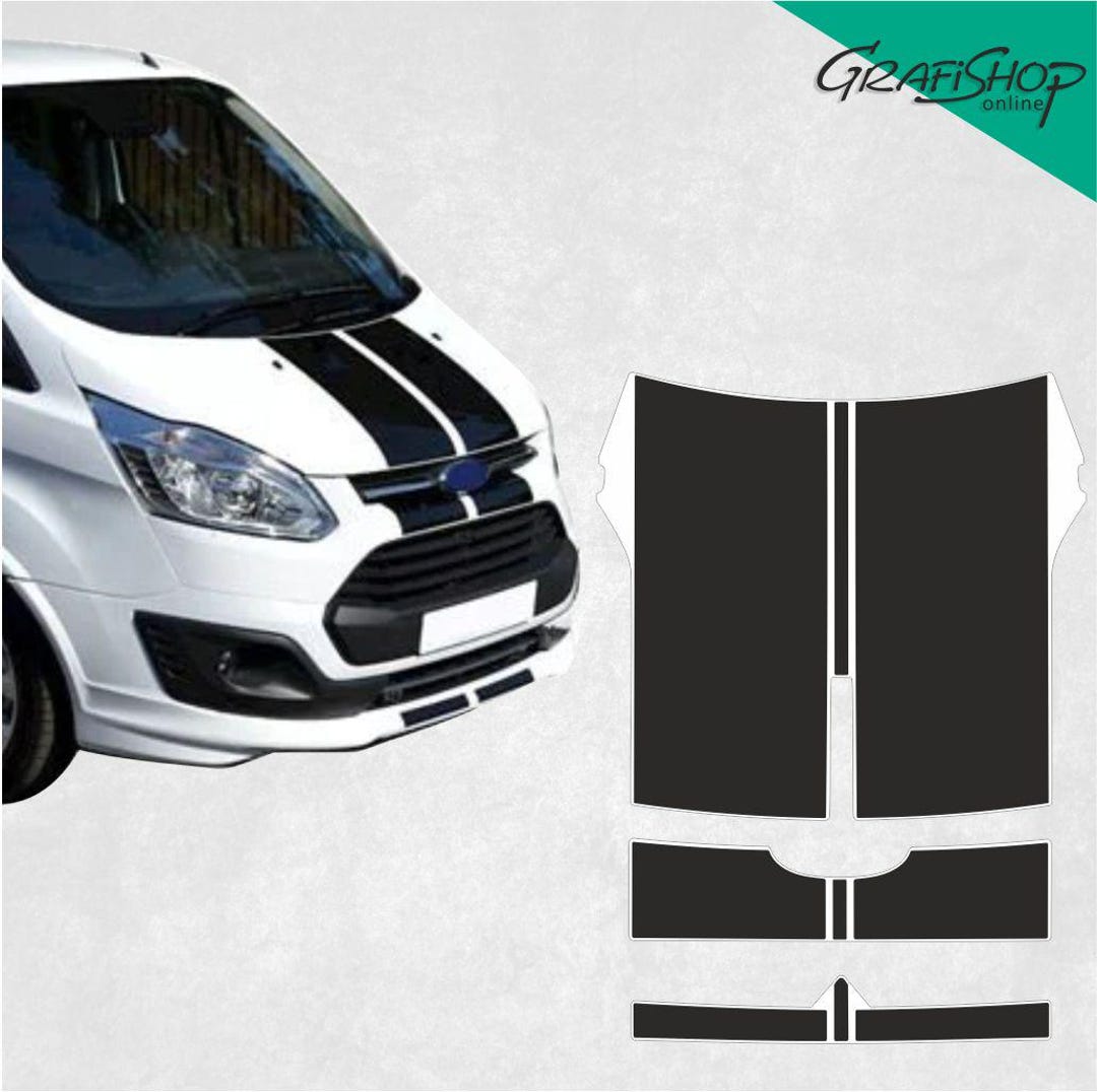 Bonnet & Bumper Stripes for Transit Custom 2013-18 Stickers Exact ...