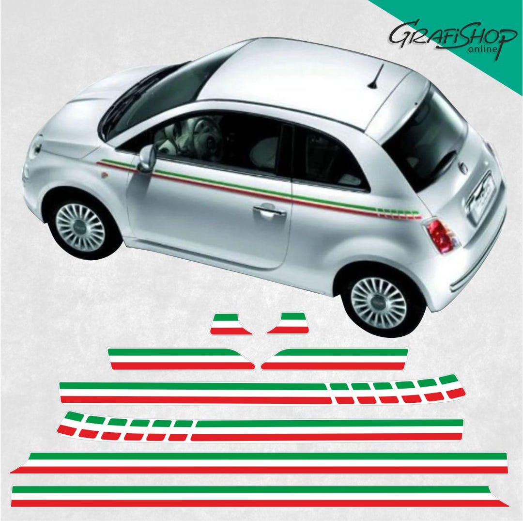 Exact Specs Side Stripes for Fiat 500 Italian Stickers Decals Correct ...