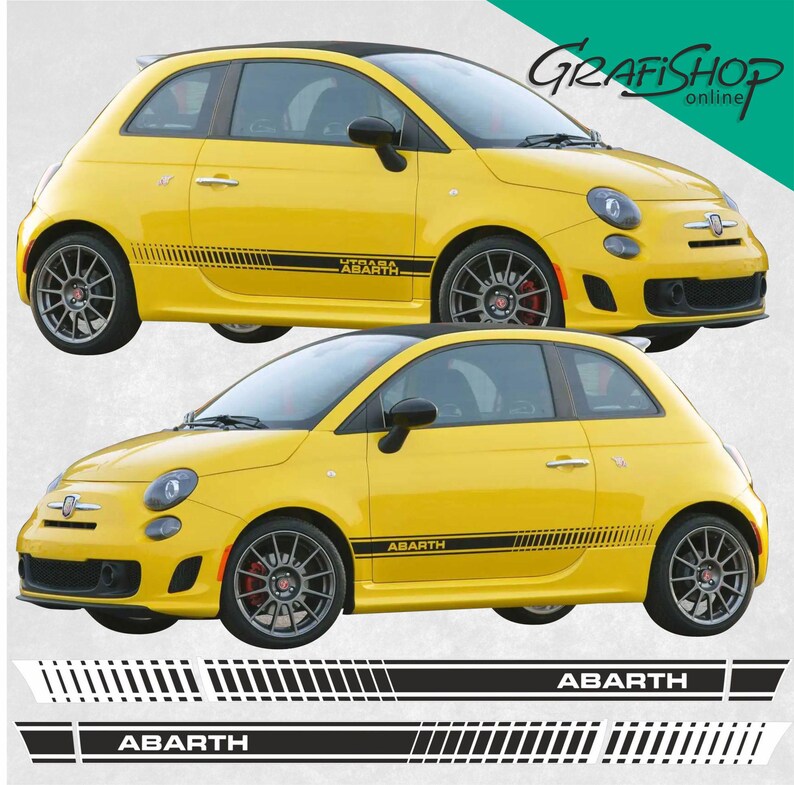 Exact Specs Side Stripes for Fiat 500 Abarth Stickers Decals Correct ...