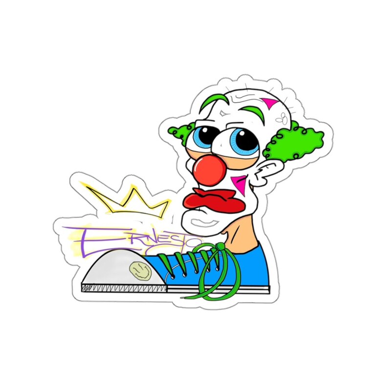 Hand-drawn Cartoon Clown Kiss-cut Stickers, Unique Clown, Circus Theme ...