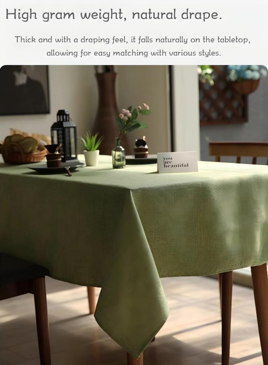Rustic Cotton Linen Tablecloth: Custom Size & Color, Natural Drape ...