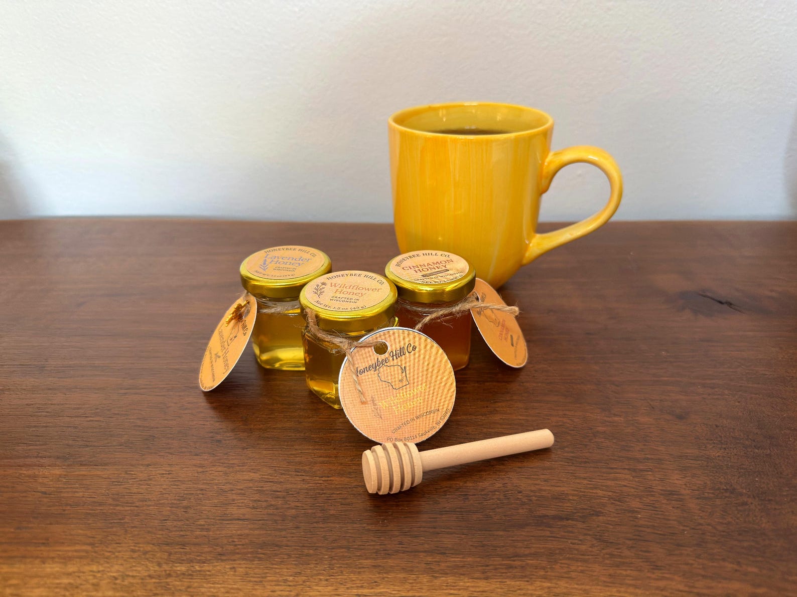 Mini Honey Gift Set, Raw Honey Trio, Wedding Favor, Hostess Gift, Tea ...