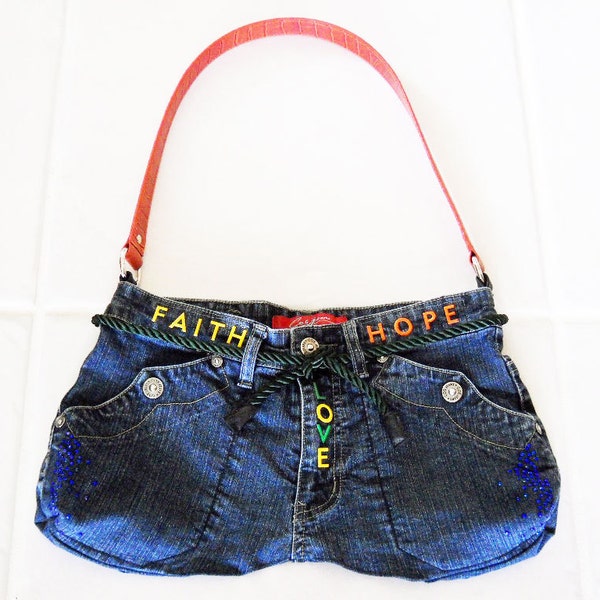 Blue Jean Purse - Etsy