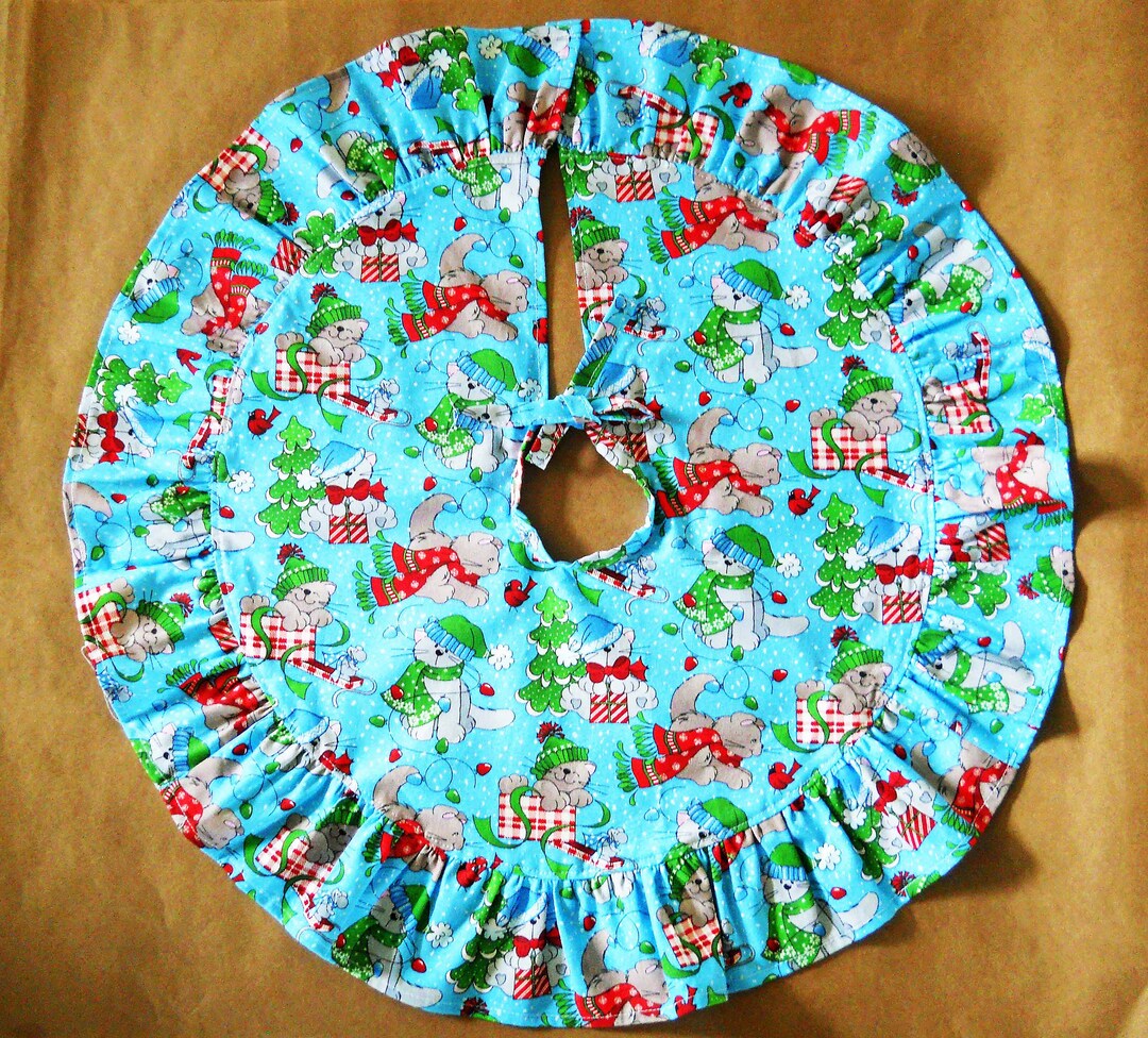 Cats Christmas Tree Skirt 22 Mini Table Top Tree Skirt for 2' Tree - Etsy