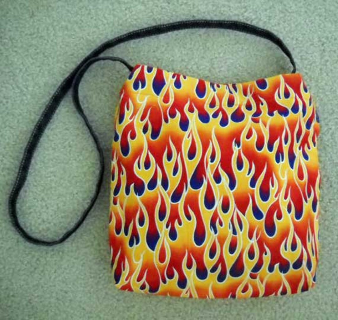 Purse With Flames and Denim Handle Lined - Etsy