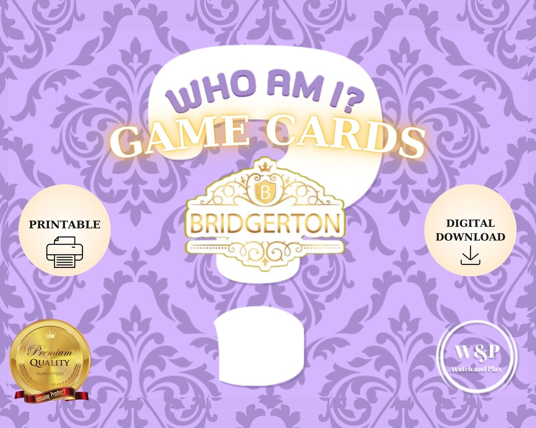 Who Am I Game Cards Bridgerton Digital Print - Etsy
