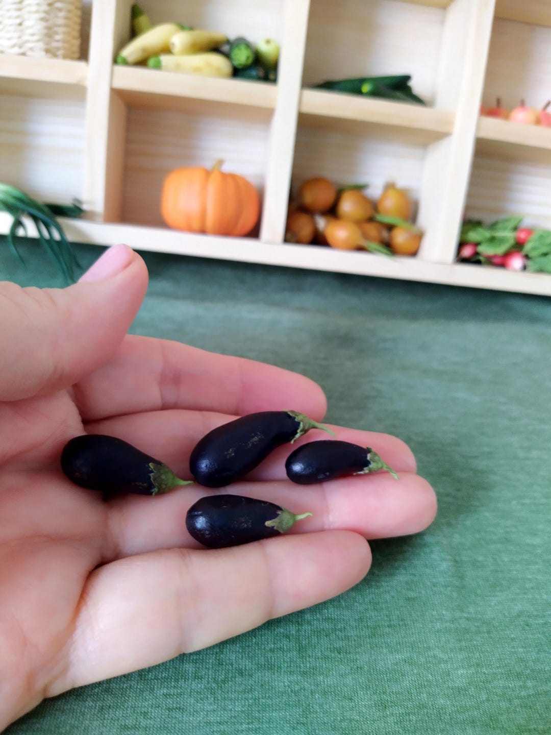 Miniature Eggplant 1:12 Miniature Realistic Vegetables Food for Dolls ...