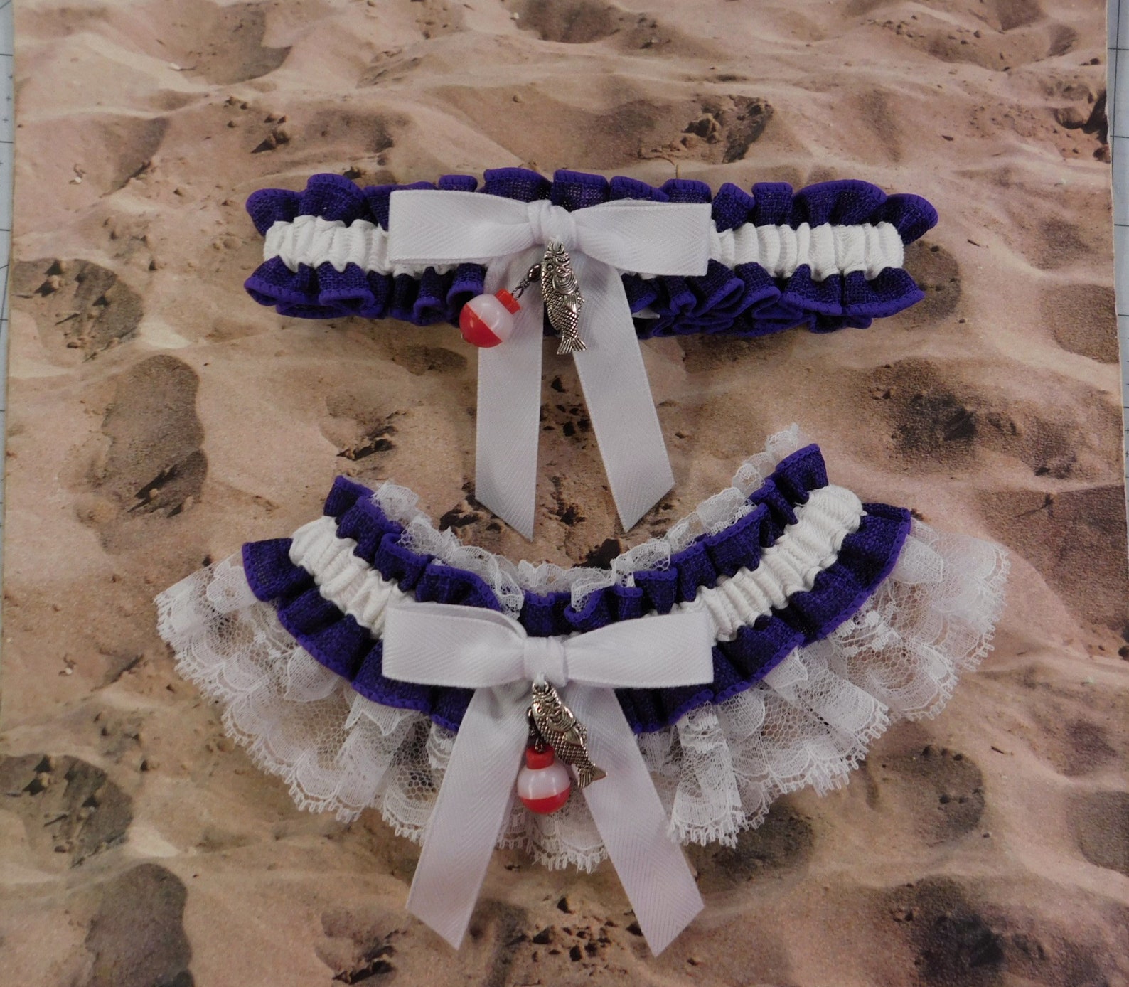 Fishing Garter Set of Two CHOOSE YOUR COLORS Custom Made Set - Etsy