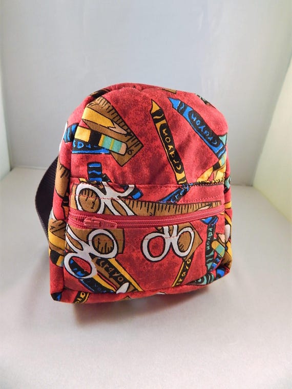 Mini backpack Child School Pretend Play Red School Supplies | Etsy