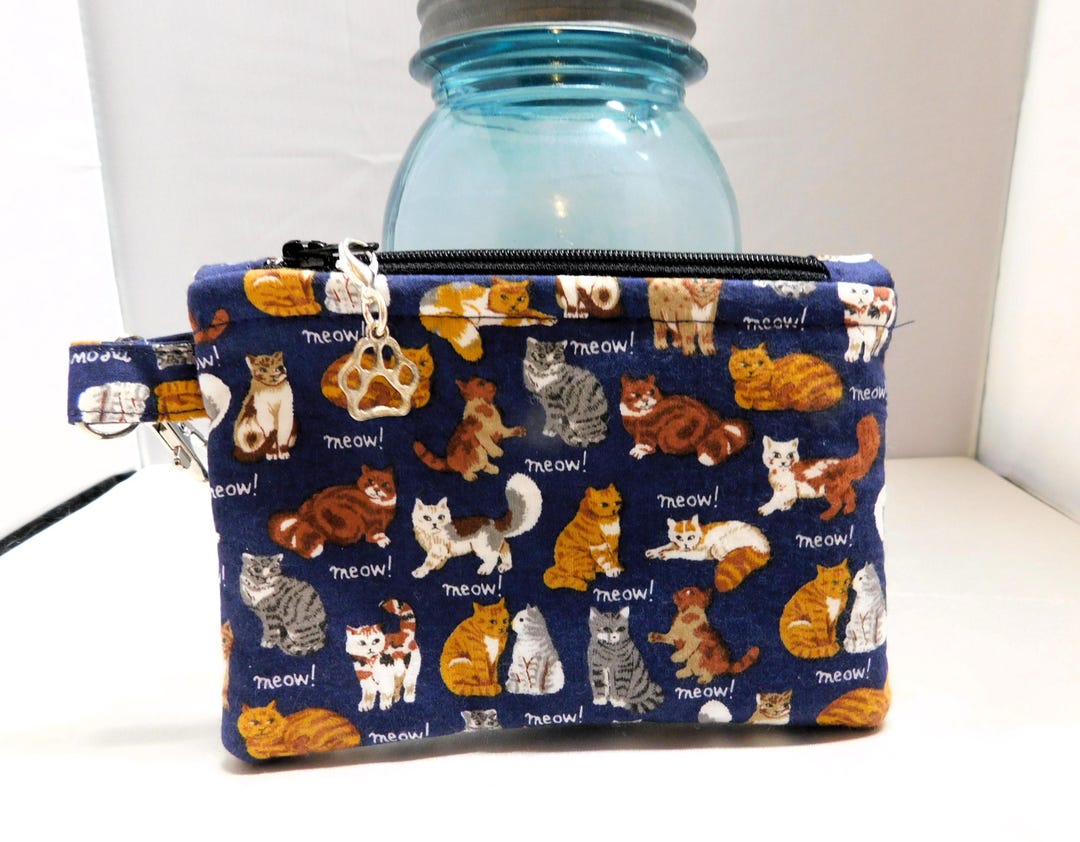 Cat Kitten Print Coin Purse Change Purse Coin Pouch Credit Card Wallet ...