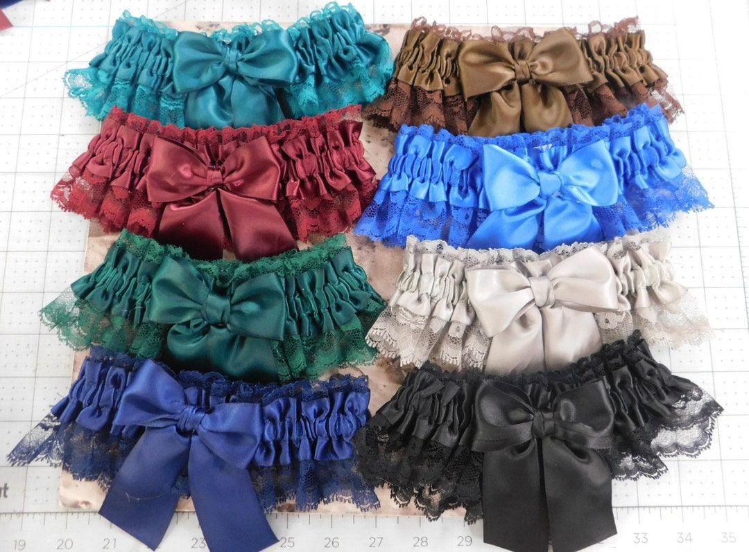 Satin Many Colors Colored Lace Wedding Bridal Garter Toss Set Ships ...