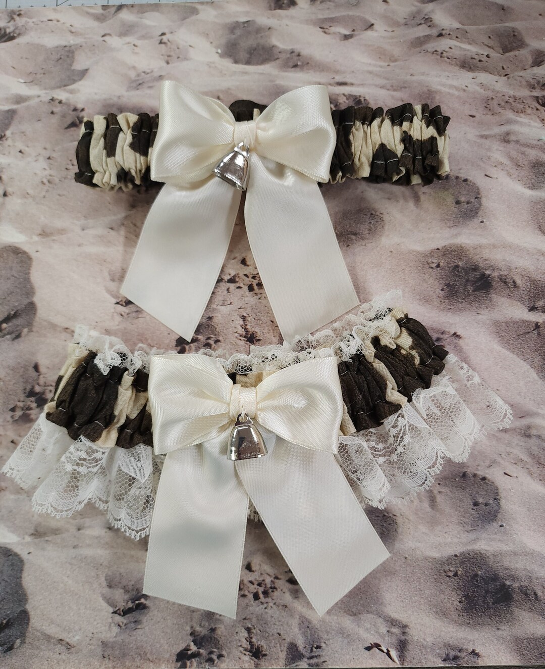 Farm Brown Cow Print Ivory Satin Ivory Lace Cow Bell Wedding - Etsy