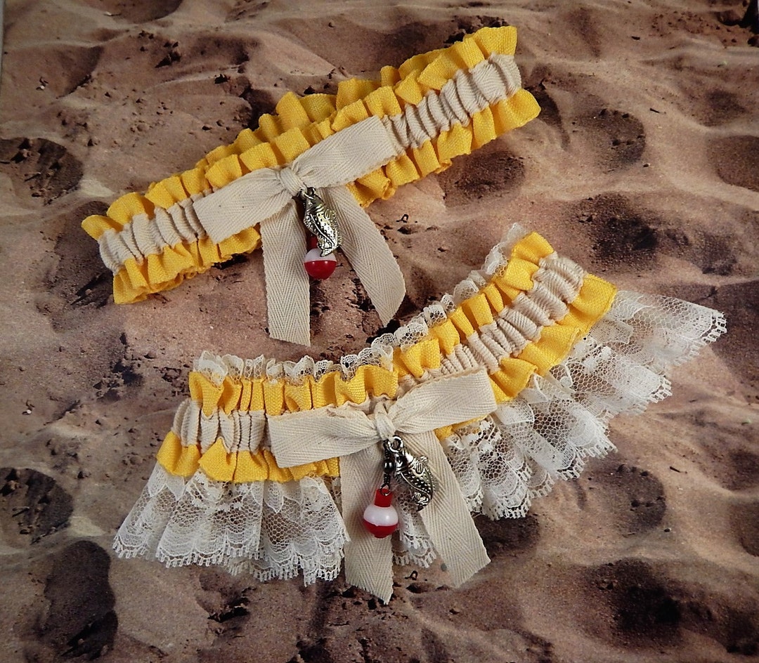 Fishing Daffodil Yellow Linen Look Ivory Twill Ivory Lace Fish - Etsy