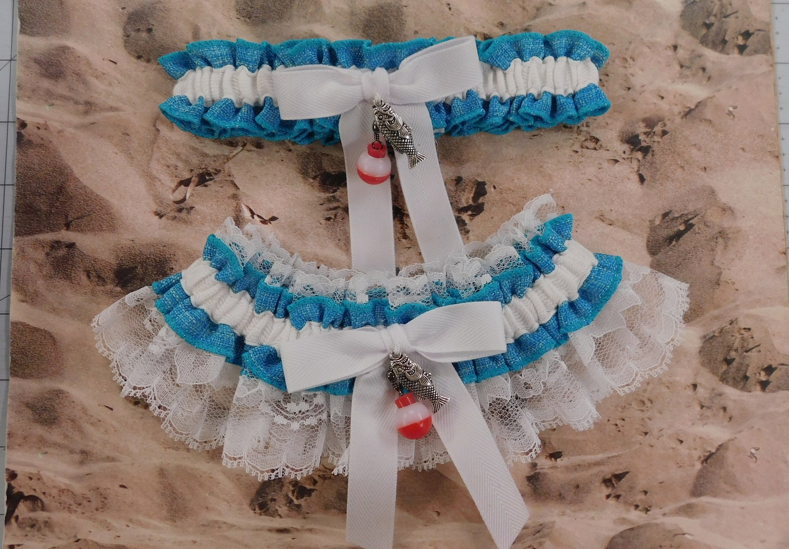 Fishing Garter Set of Two CHOOSE YOUR COLORS Custom Made Set - Etsy