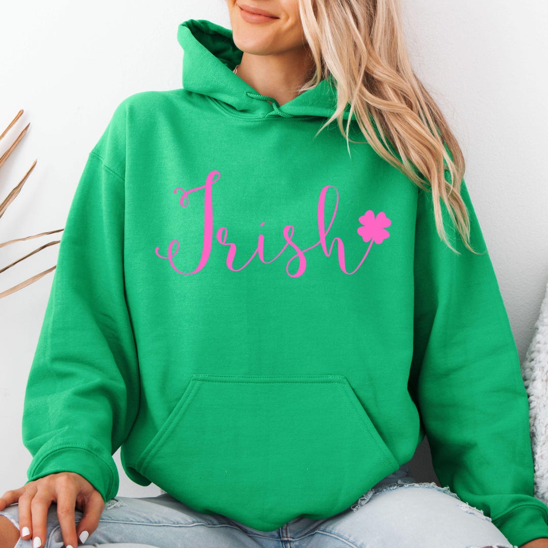 Irish Clover Hoodie, St Patricks Day Shamrock Sweater, Cute Irish ...