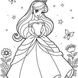 Pretty Princess Coloring Book 20 Pages Girls Coloring Craft - Etsy