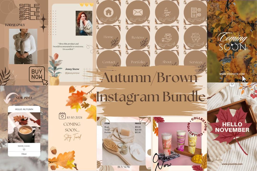 Instagram Fall Instagram Templates Bundle - Highlight, Reel, Post ...