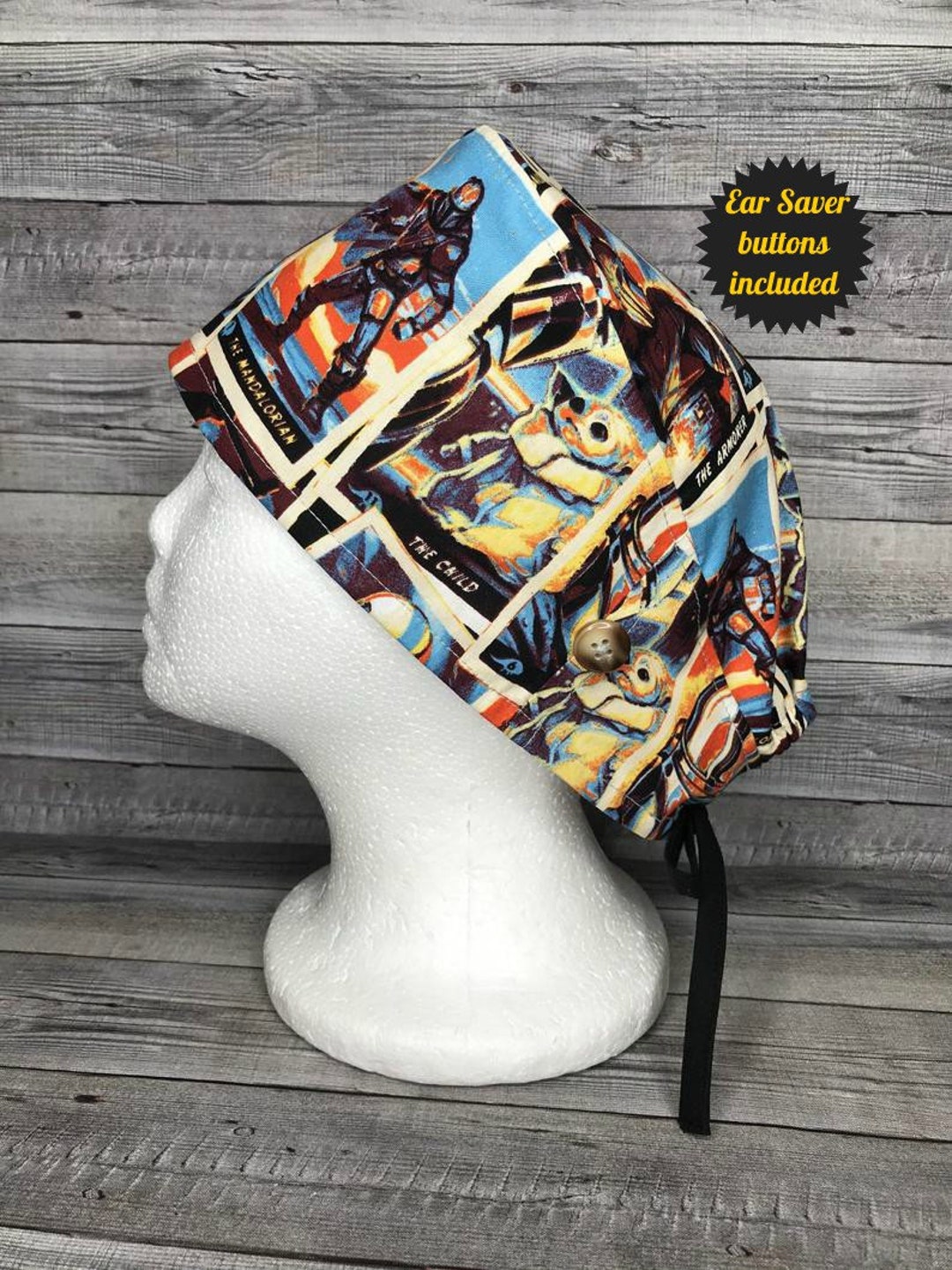 Sci Fi Character Scrub Cap/nurse Hat W Buttons/medical Scrub - Etsy